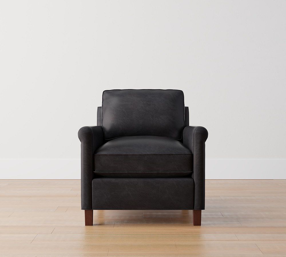 Tyler Roll Arm Leather Armchair | Pottery Barn