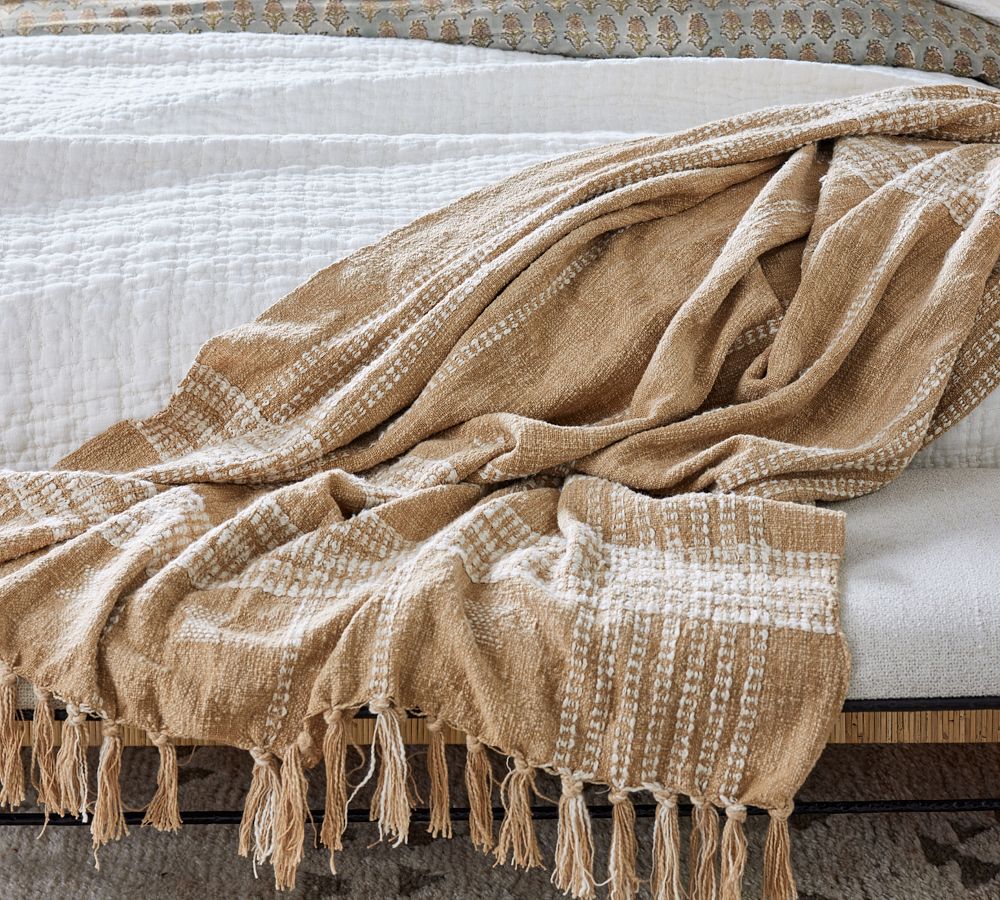 Mullen Handwoven Cotton Throw Blanket | Pottery Barn