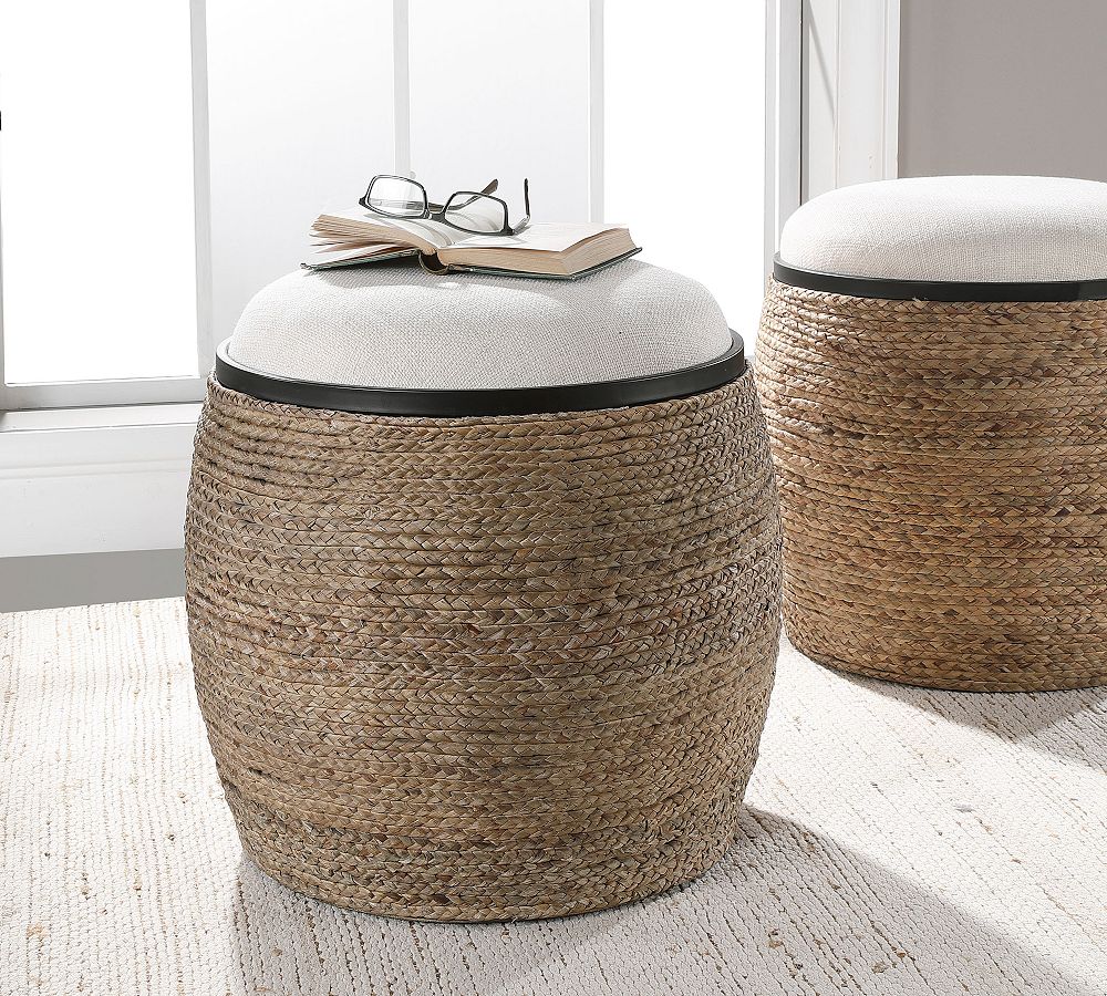 Agatha Round Accent Stool | Pottery Barn