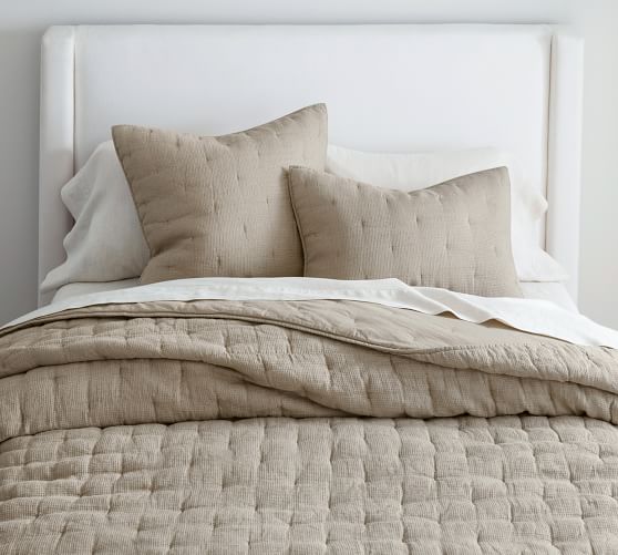 European Flax Linen Waffle Quilt | Pottery Barn