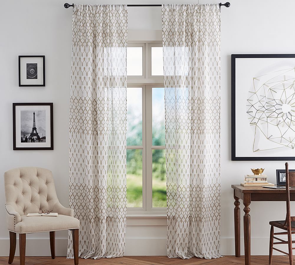 Skye Printed Sheer Curtain | Pottery Barn