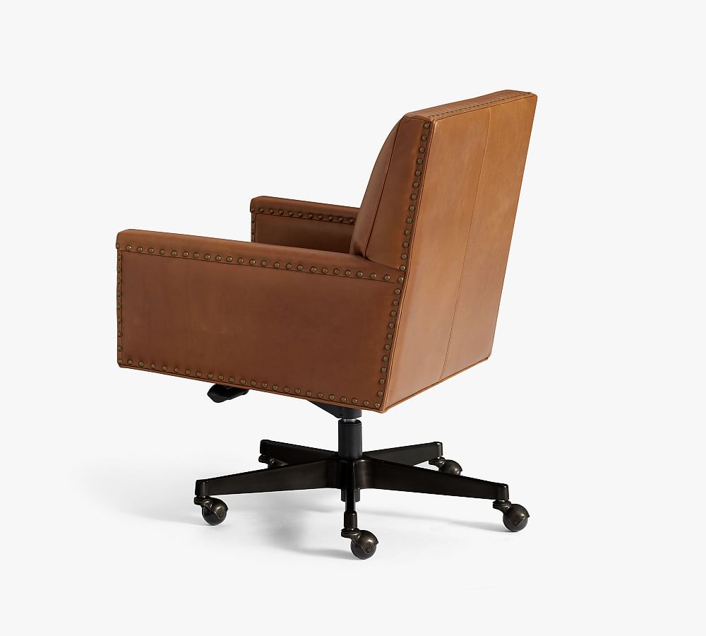 Tyler Leather Swivel Desk Chair | Pottery Barn