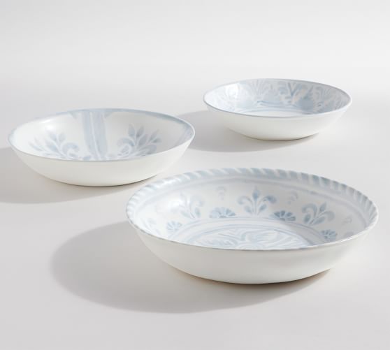 Chambray Tile Stoneware Serving Bowls | Pottery Barn