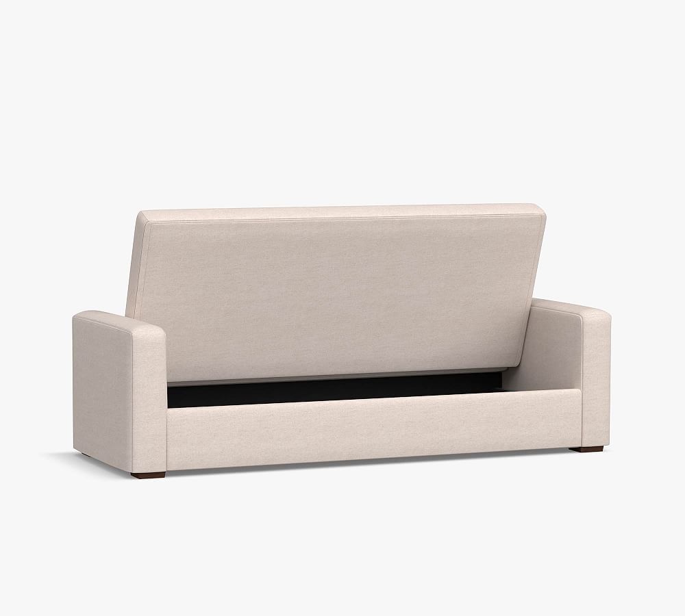 Shasta Square Arm Upholstered Storage Futon | Pottery Barn