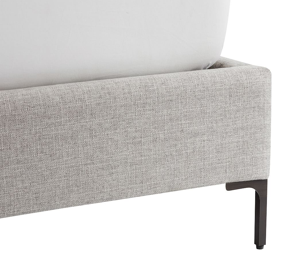 Jake Upholstered Platform Bed with Metal Legs | Pottery Barn