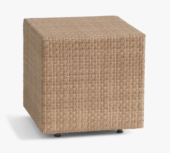 Belvedere Wicker Bunching Cube Outdoor Side Table | Pottery Barn