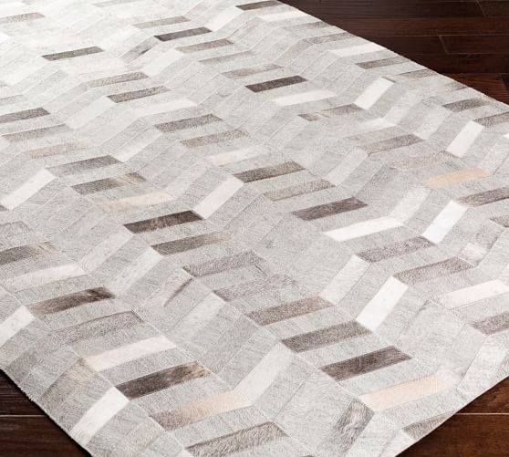 Travers Handcrafted Cow Hide Mixed Media Rug | Pottery Barn