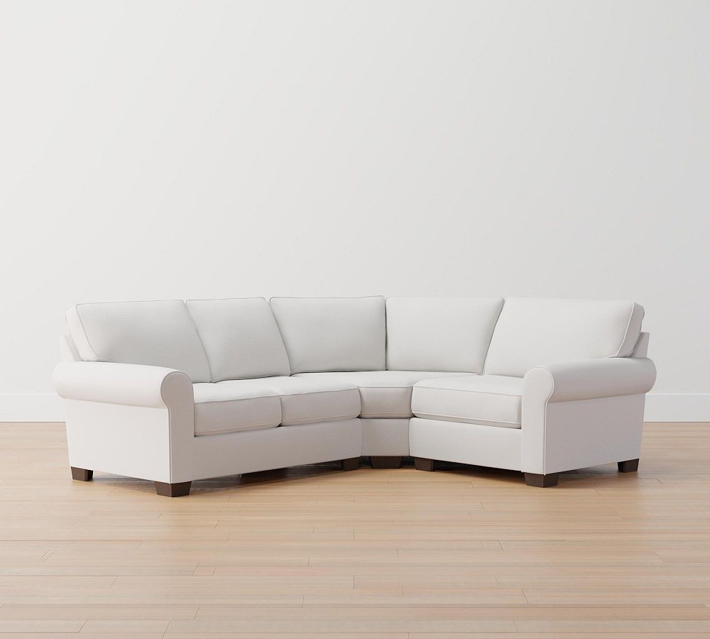 Buchanan Roll Arm Upholstered Curved 3-Piece Sectional With Wedge ...