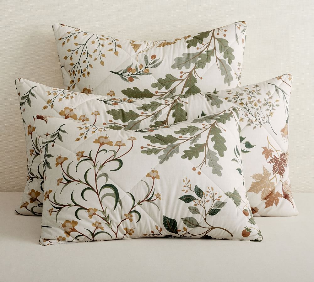 Autumn Botanical Percale Comforter | Pottery Barn
