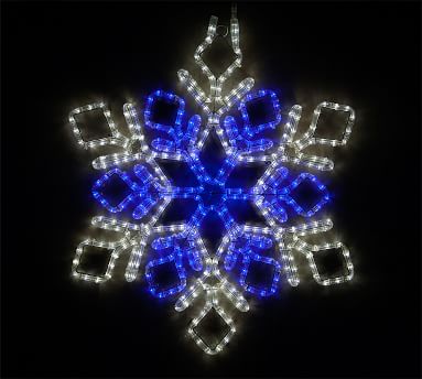LED Lit Blue & White Snowflake | Pottery Barn