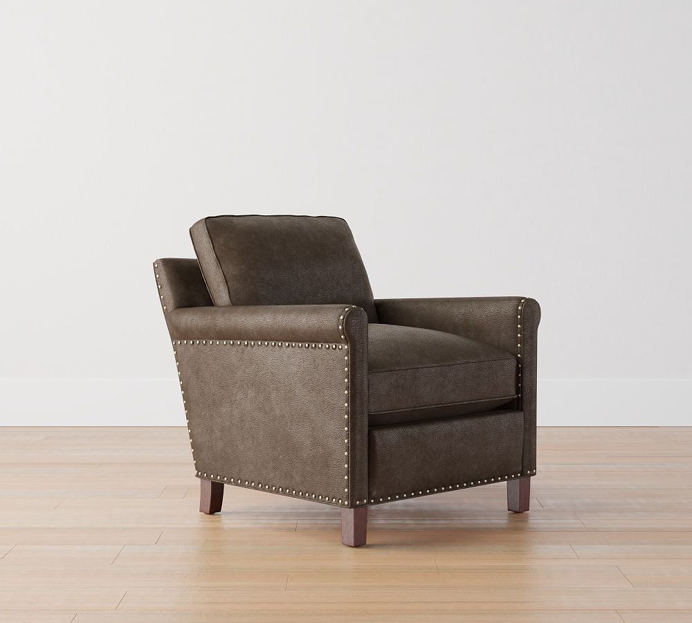 Tyler Roll Arm Leather Armchair | Pottery Barn