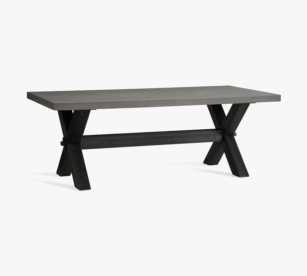 Abbott Concrete & FSC® Acacia Outdoor Dining Table | Pottery Barn