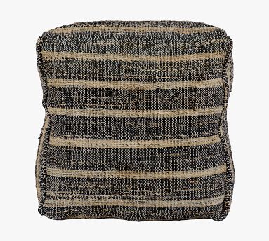 Harlan Handwoven Striped Pouf | Pottery Barn