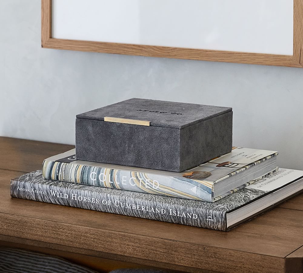 Avalon Medium Suede Jewelry Box | Pottery Barn