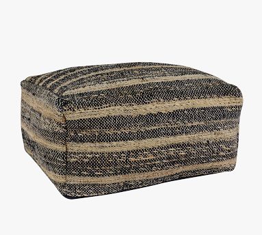 Harlan Handwoven Striped Pouf | Pottery Barn