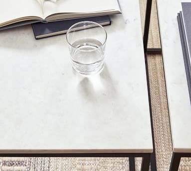 OPEN BOX: Delaney 25" Marble Bunching Table | Pottery Barn