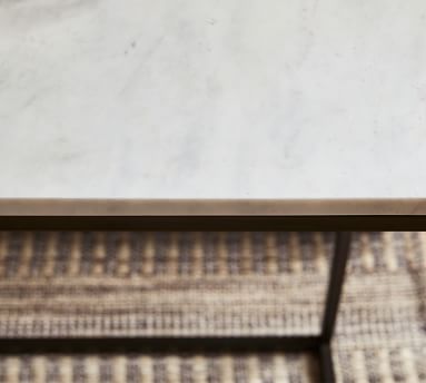 Delaney Rectangular Marble End Table | Pottery Barn