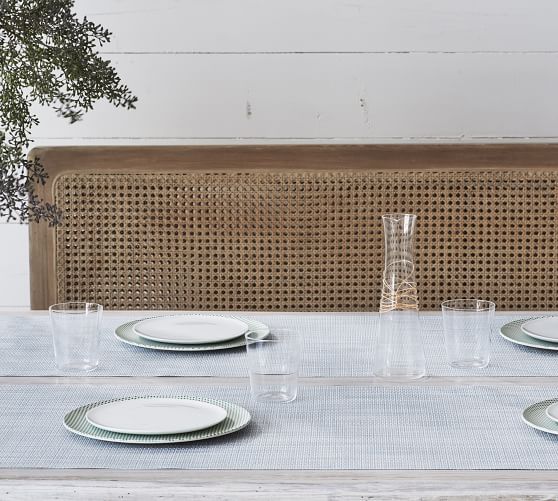 Chilewich Mini Basketweave Easy-Clean Table Runner | Pottery Barn