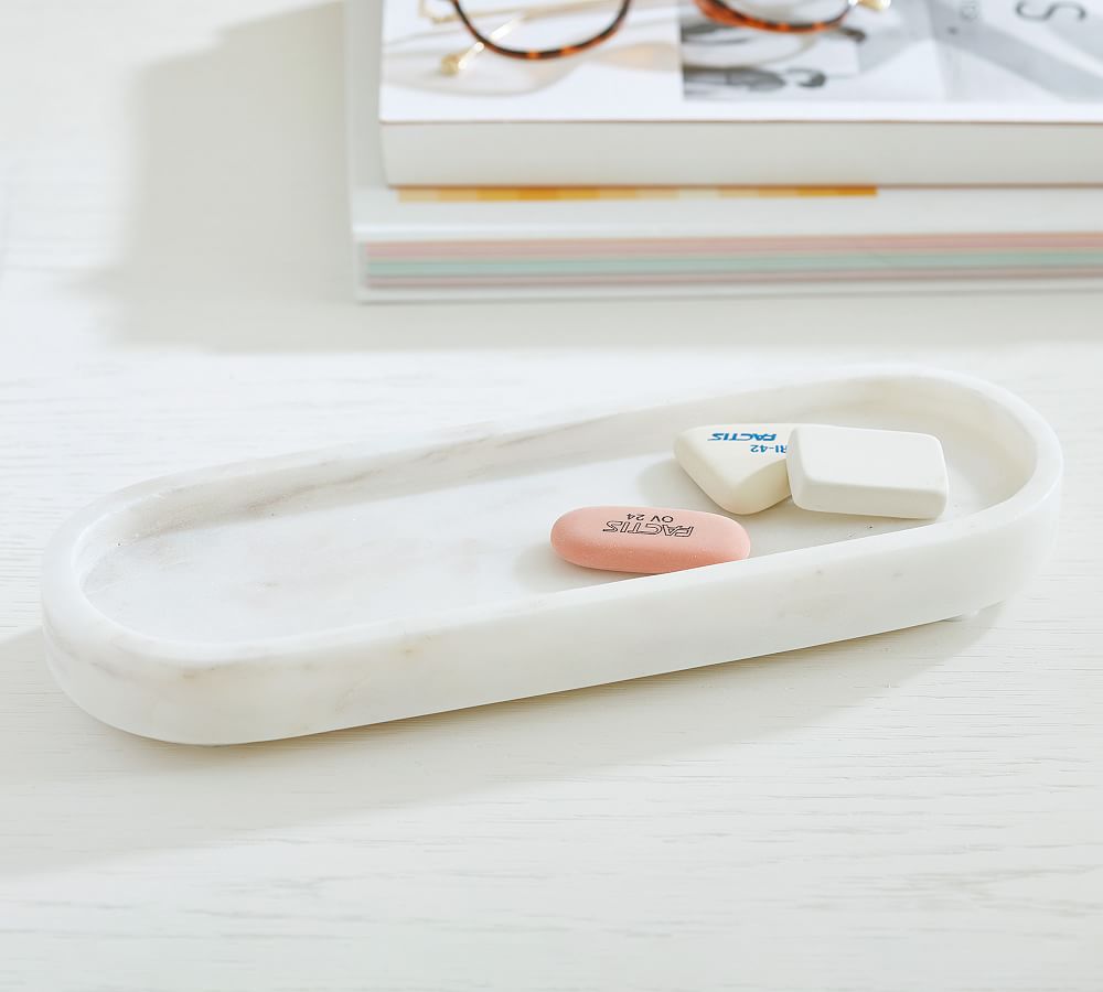 Marble Desk Accessory - Oval Tray | Pottery Barn