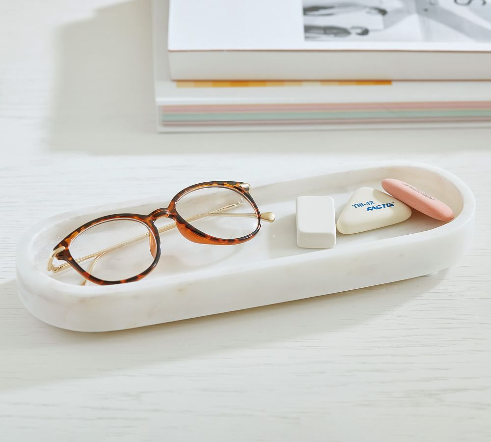 Marble Desk Accessory - Oval Tray | Pottery Barn