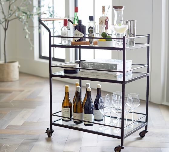 Hugo Metal Bar Cart | Pottery Barn