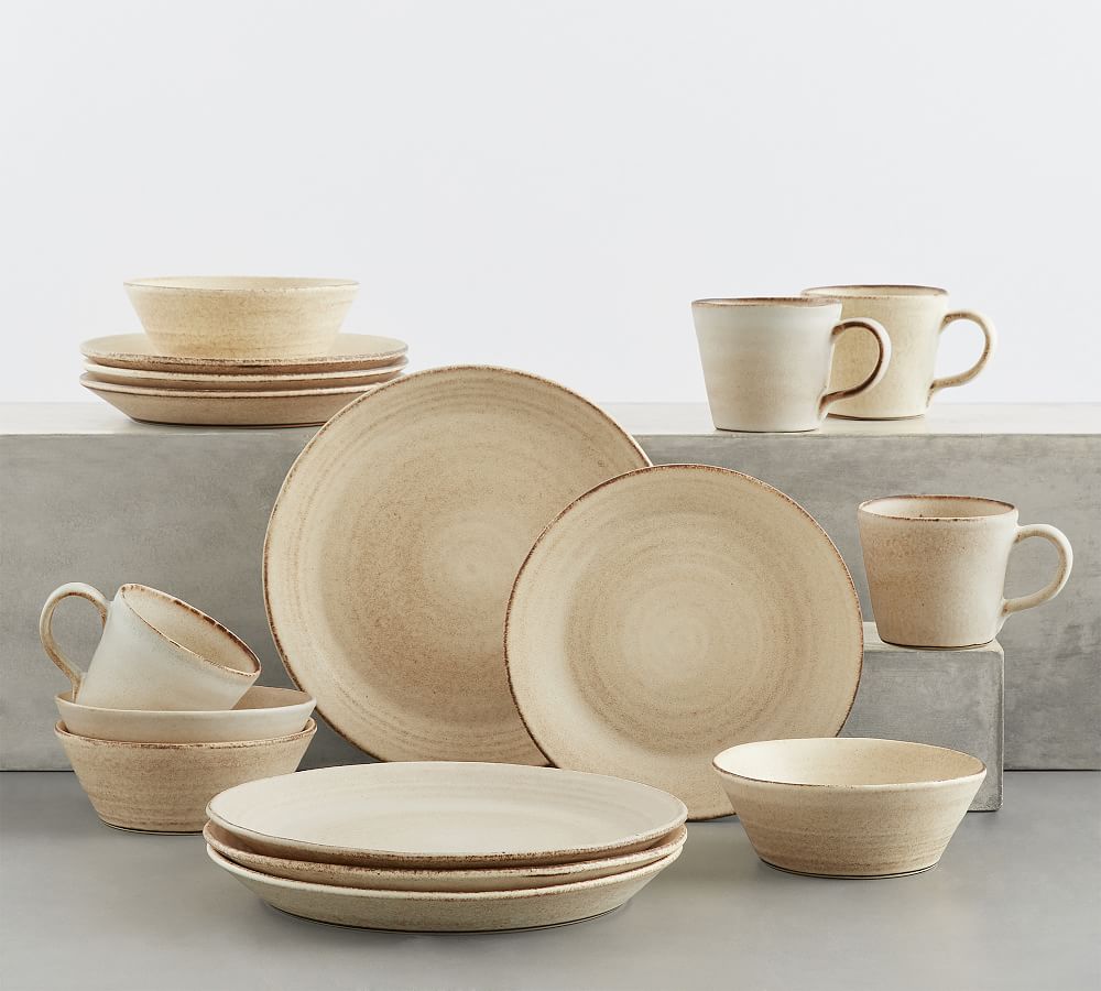Larkin Reactive Glaze Stoneware Dinnerware Collection | Pottery Barn