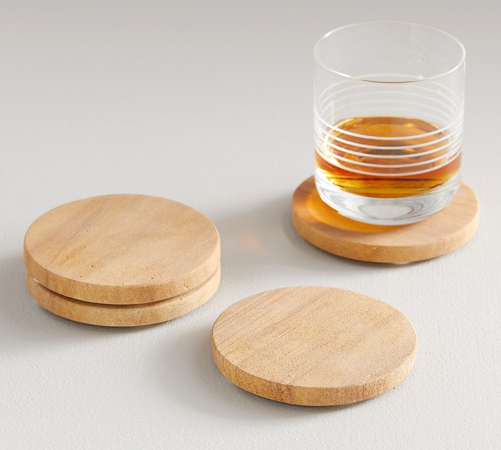 Mesa Handcrafted Sandstone Coasters - Set of 4 | Pottery Barn