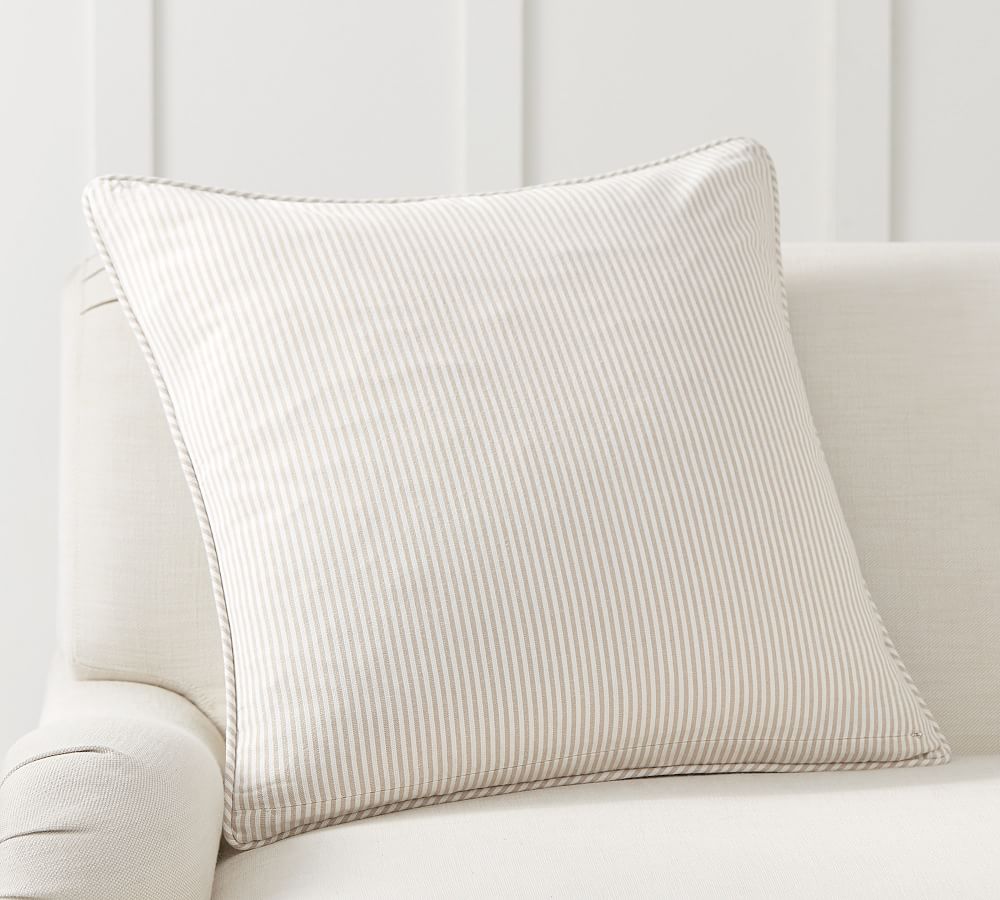 Addison Reversible Stripe Embroidered Decorative Pillow Cover | Pottery ...