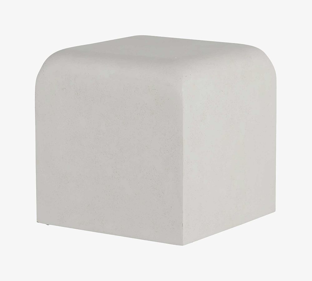 Cowey Cast Stone Square Accent Stool | Pottery Barn