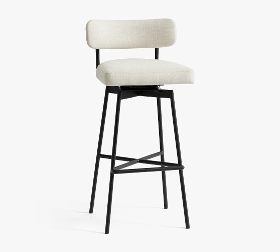 Maison Upholstered Low Back Swivel Stool | Pottery Barn