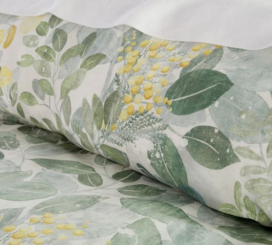Botanical Garden Organic Percale Duvet Cover | Pottery Barn