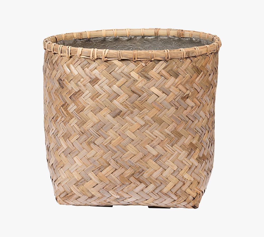Handwoven Bohemian Cylinder Indoor/Outdoor Planter | Pottery Barn