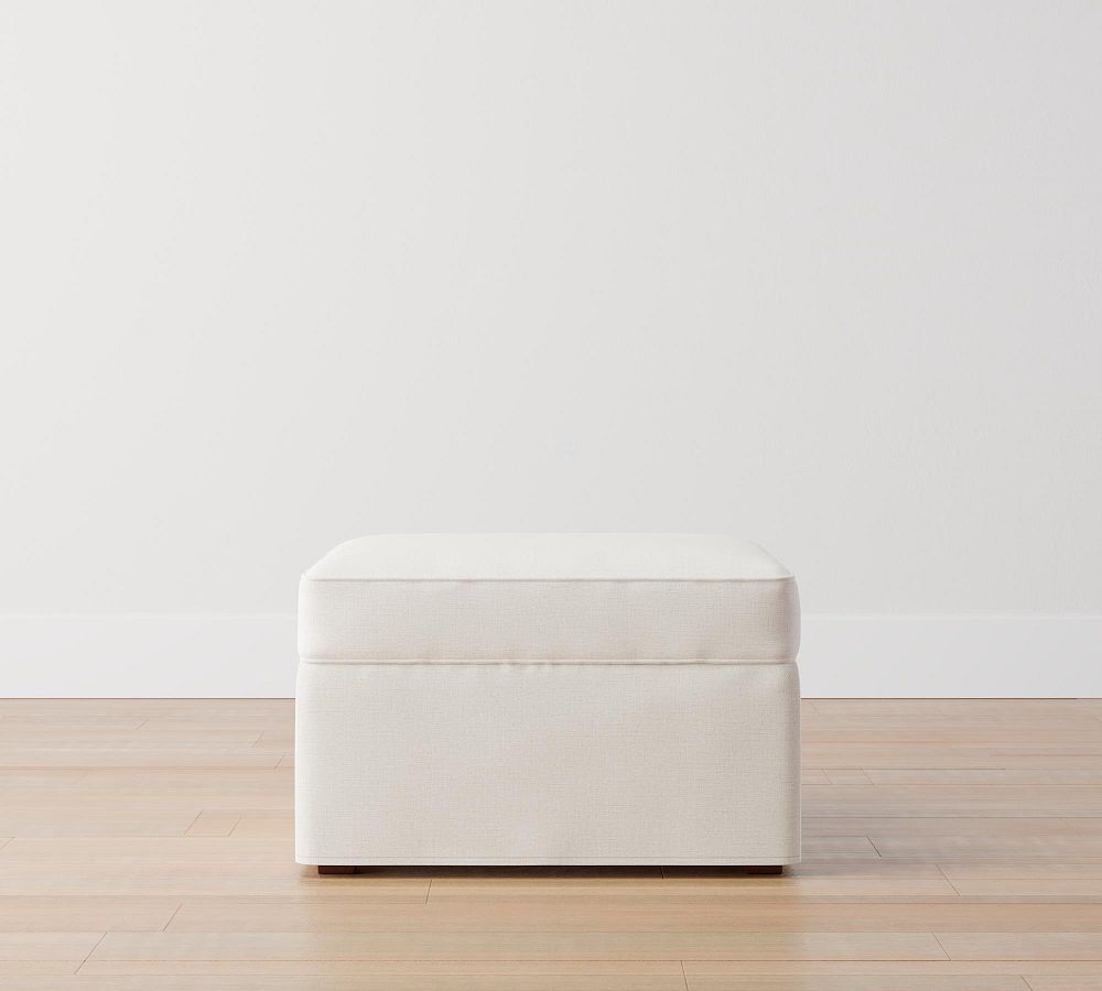 Cameron Slipcovered Ottoman | Pottery Barn