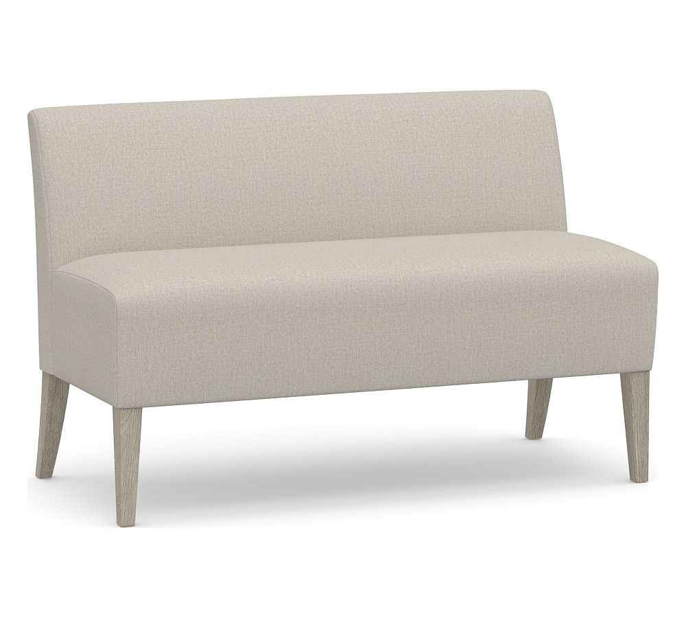 OPEN BOX: Modular Upholstered Banquette, Gray Wash Leg, Performance ...