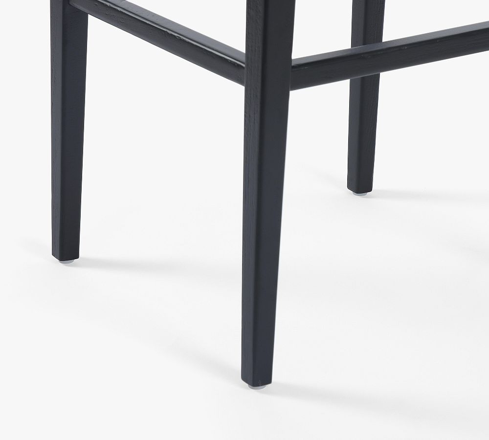 Lisbon Upholstered Cane Narrow Stool | Pottery Barn