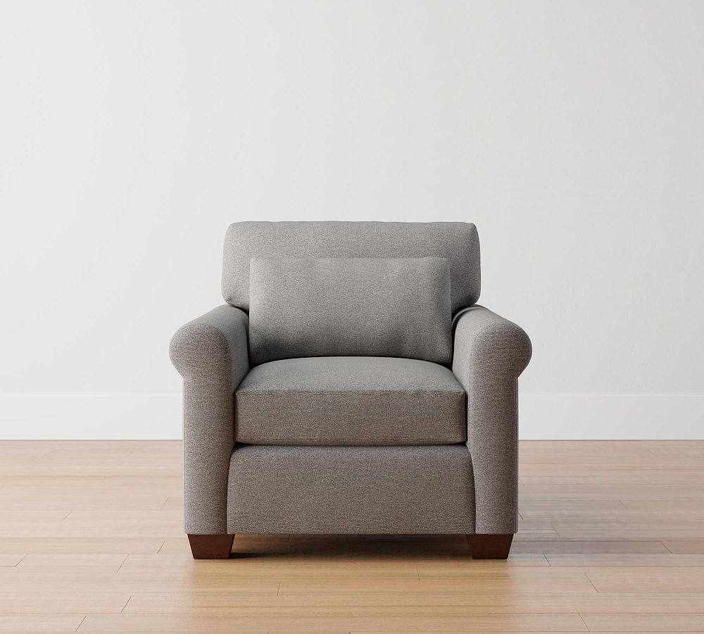 York Roll Arm Deep Seat Upholstered Armchair | Pottery Barn