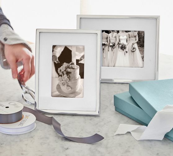 OPEN BOX: Leather Frames with Metal Border | Pottery Barn