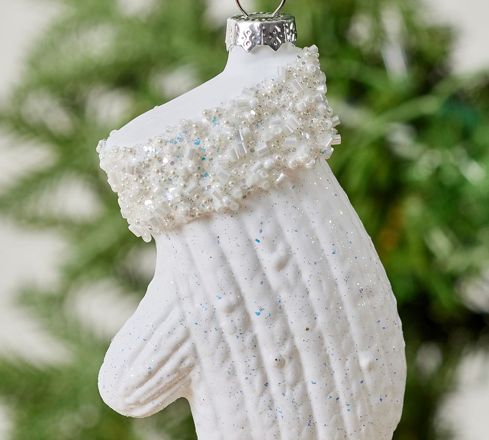 Small Mercury Mitten Ornament | Pottery Barn