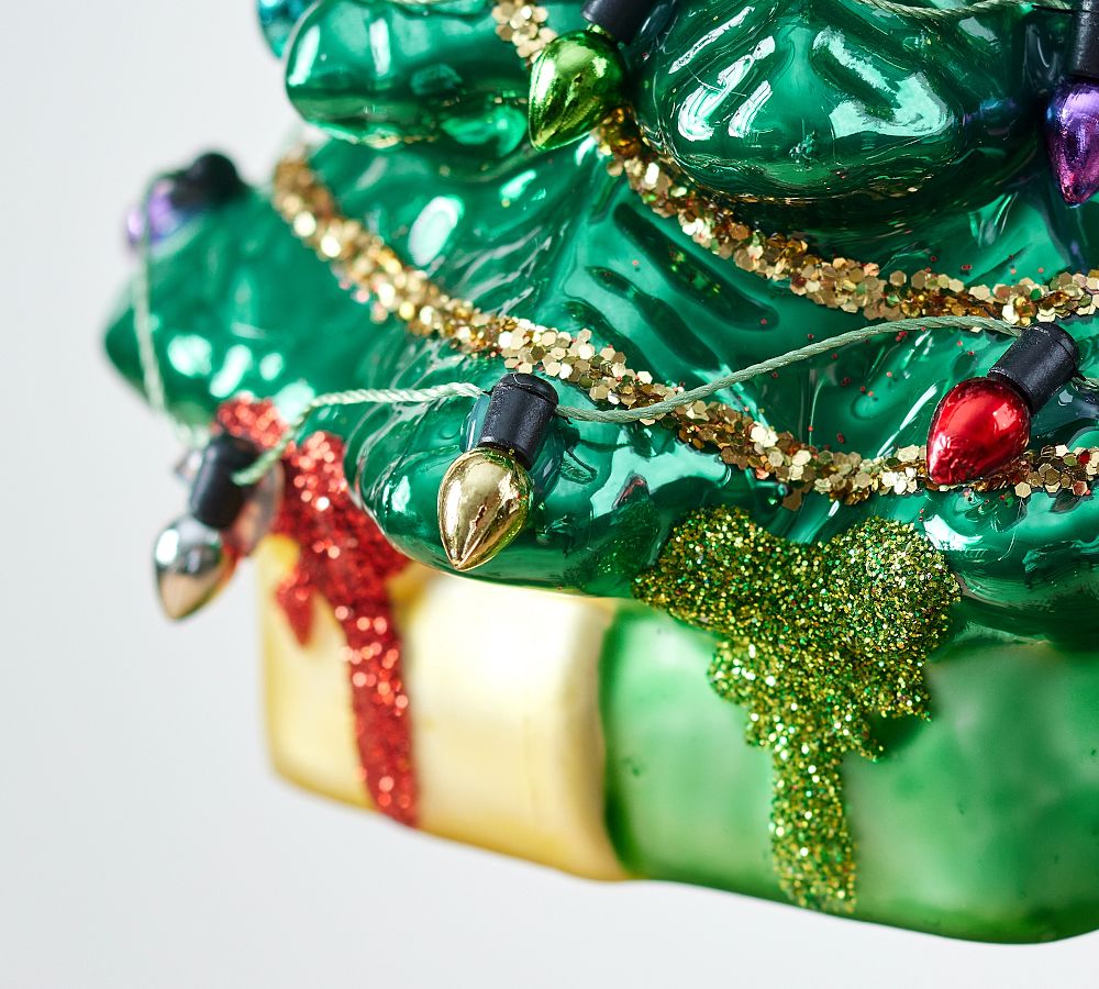 Mercury Tree with Presents Ornament | Pottery Barn