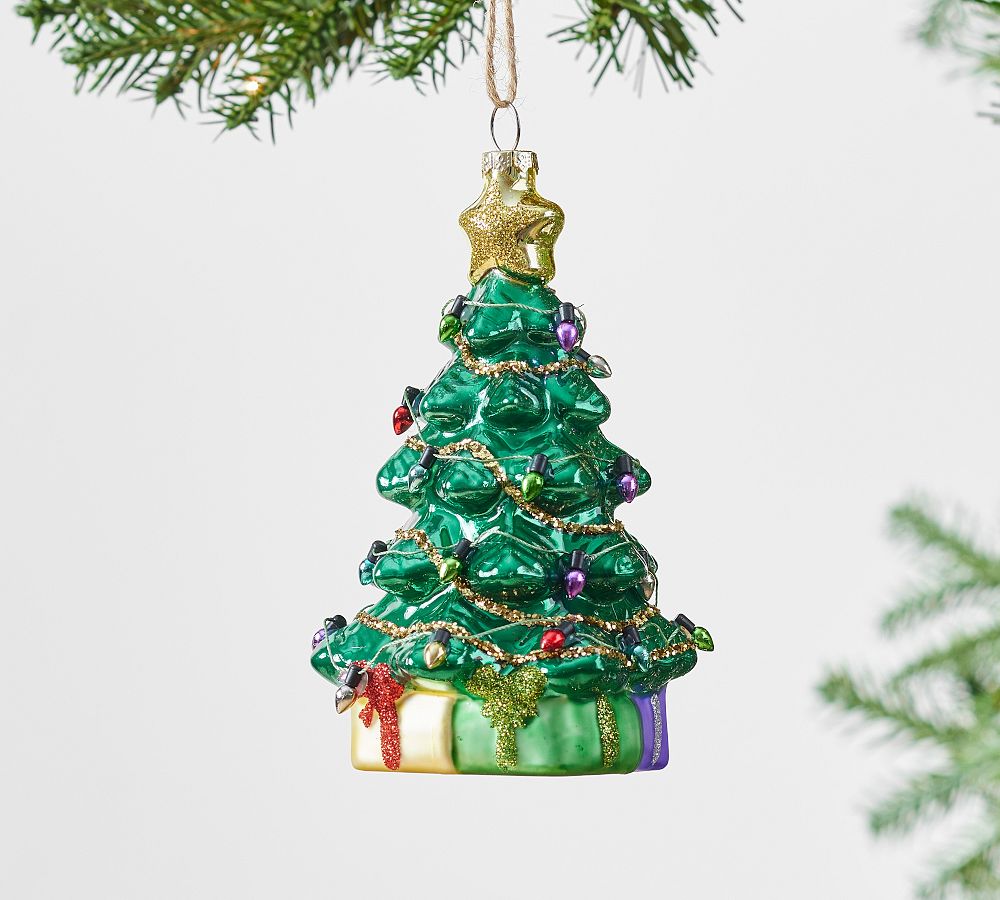Mercury Tree with Presents Ornament | Pottery Barn