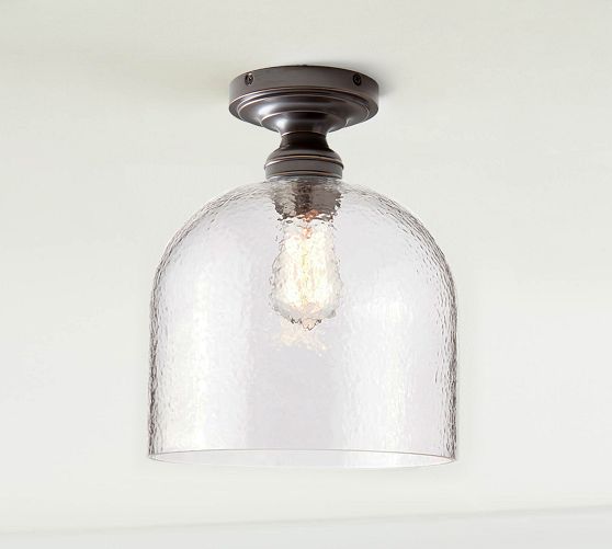 Textured Glass Flush Mount | Pottery Barn