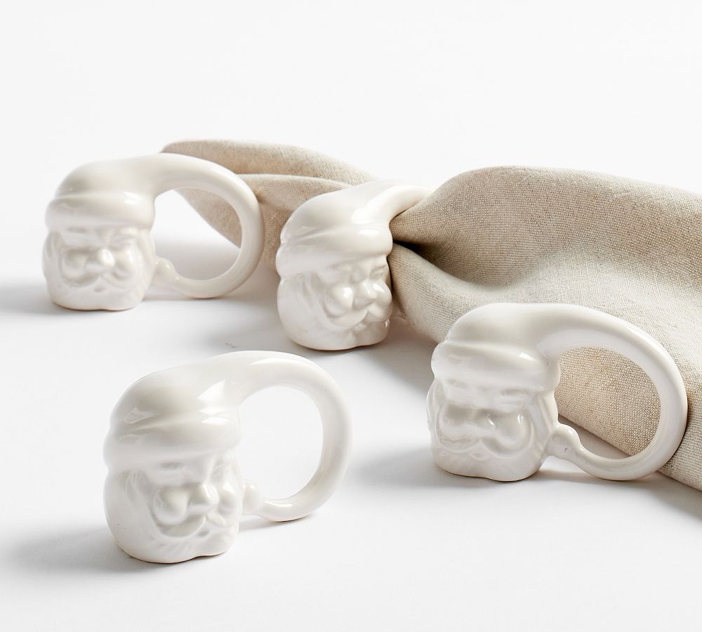 Figural Santa Napkin Rings - Set of 4 | Pottery Barn