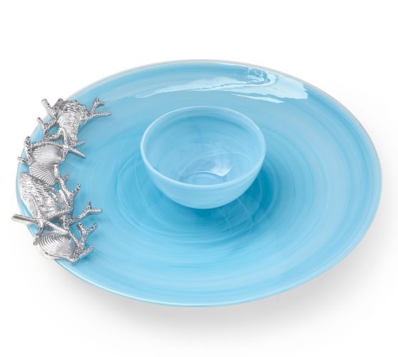 Alabaster Glass Dinnerware Collection - Aqua | Pottery Barn