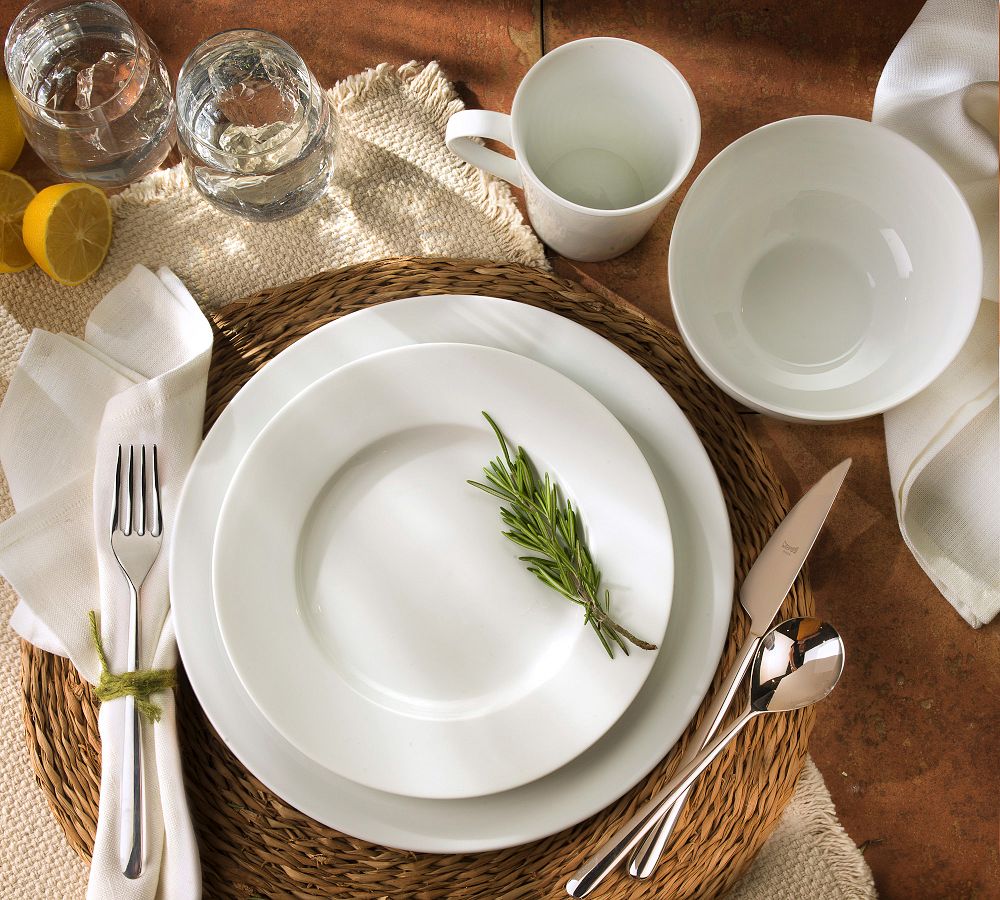 Everyday Classic Rim Porcelain 16-Piece Dinnerware Set | Pottery Barn