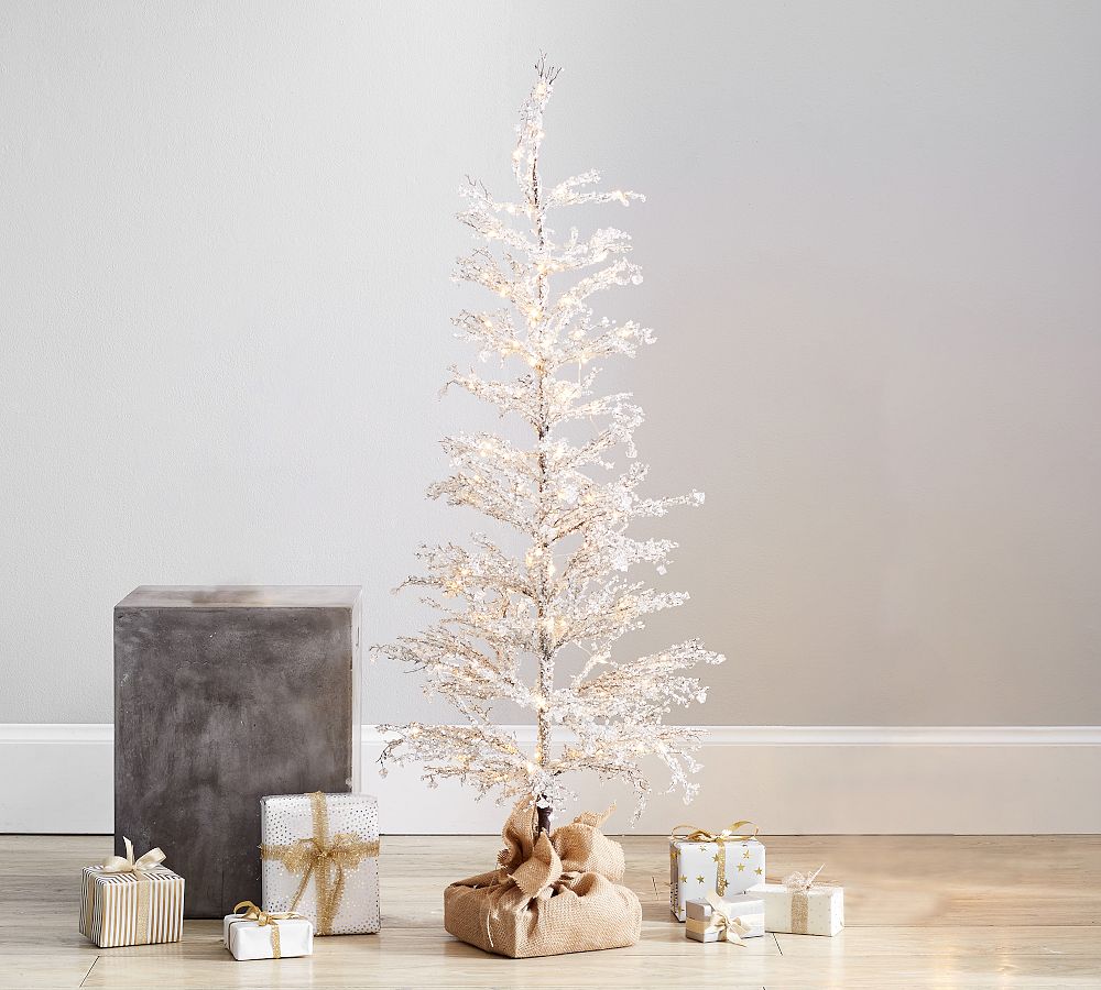 Lit Snowy Crystal Trees | Pottery Barn