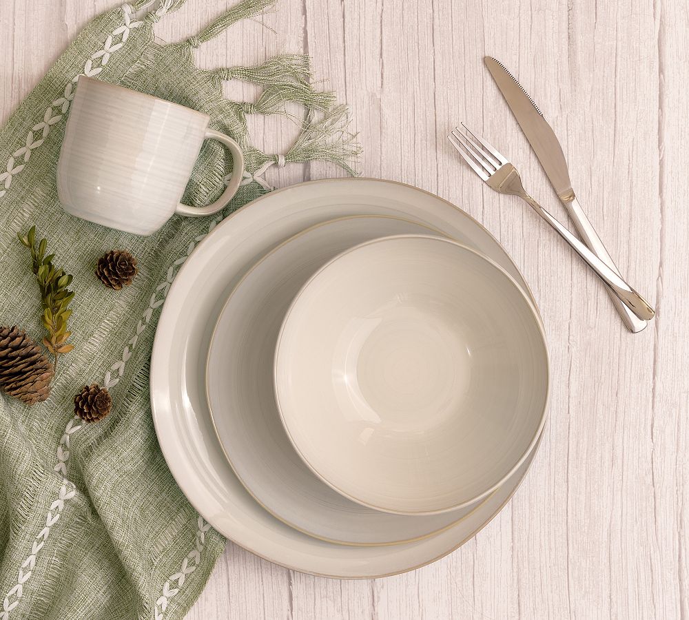 Neree Reactive Glaze 16-Piece Dinnerware Set With Double Bowls ...