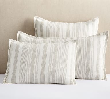 Hawthorn Striped Cotton Sham | Pottery Barn