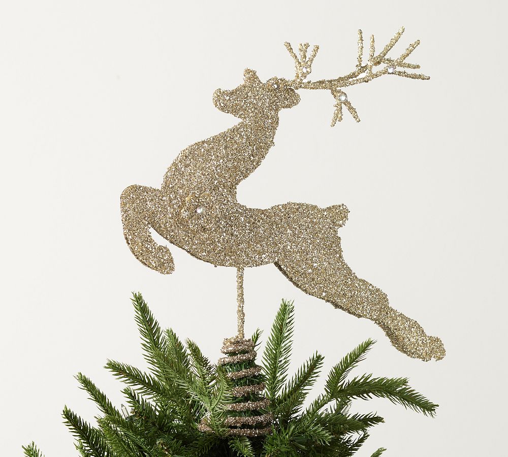 Glitter Stag Tree Topper | Pottery Barn