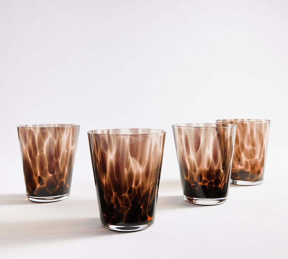 Tortoise Double Old Fashioned Glasses - Set of 4 | Pottery Barn