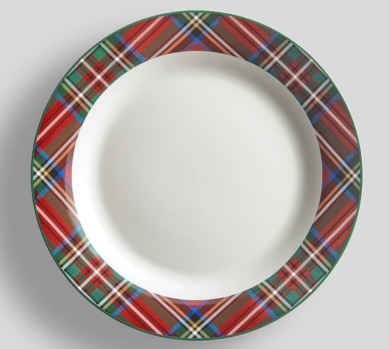 Stewart Plaid Stoneware Dinner Plates - Set of 4 | Pottery Barn
